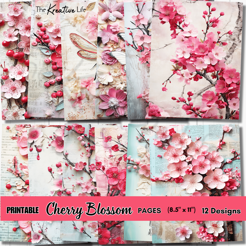 Cherry Blossom Journal Pages - The Kreative Life