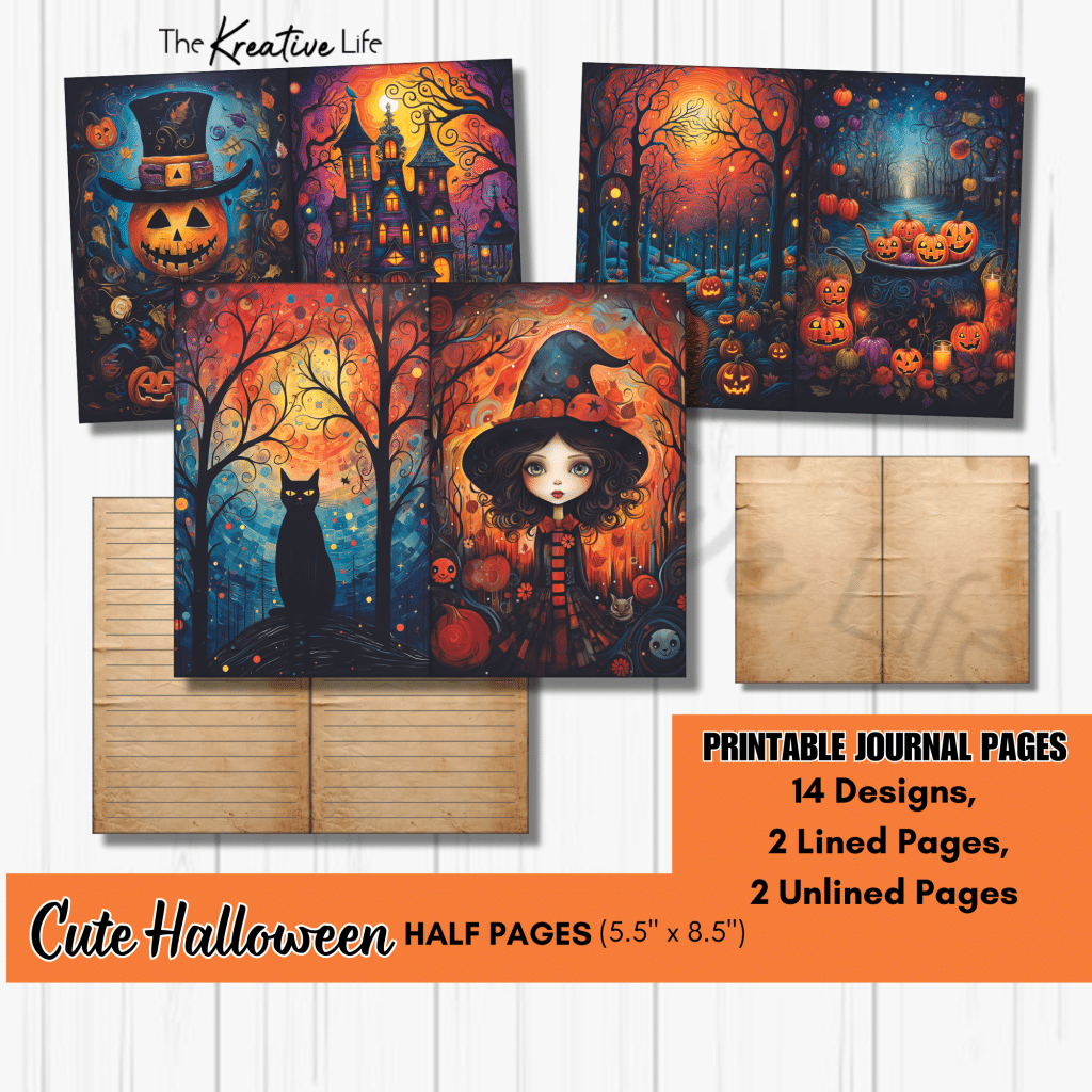 Cute Halloween Junk Journal Pages - The Kreative Life